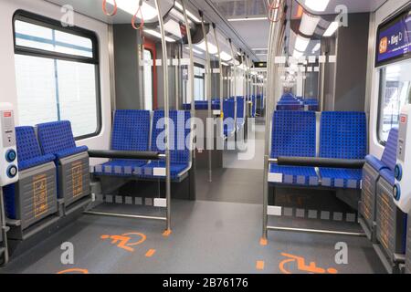 View into the passenger compartment of the new S-Bahn for Berlin and ...