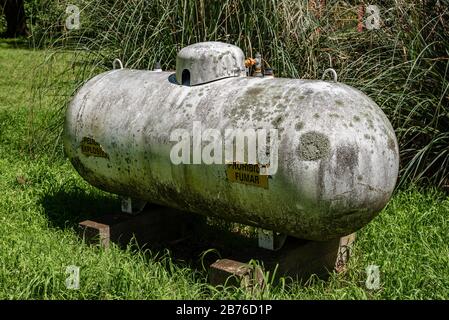 LPG gas storage tank rural location Stock Photo - Alamy