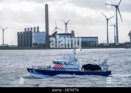 Dutch harbour police patrol boat p5 in the port of Rotterdam Zuid ...
