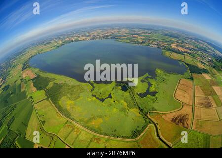 Aerial view, Lembruch, Dümmer, Dümmer See, North German lowland in ...