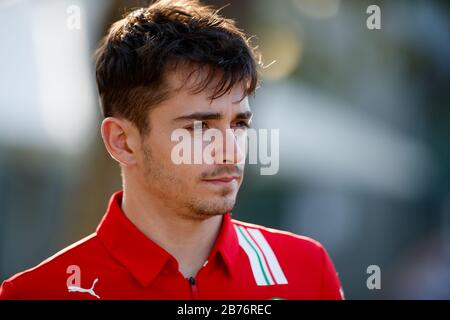 Ferrari driver Charles Leclerc of Monaco celebrates after he won the ...