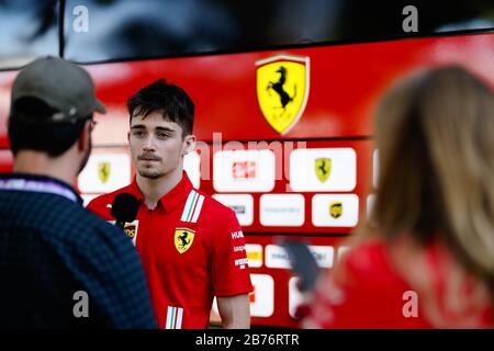 Ferrari driver Charles Leclerc of Monaco steers his car during the ...