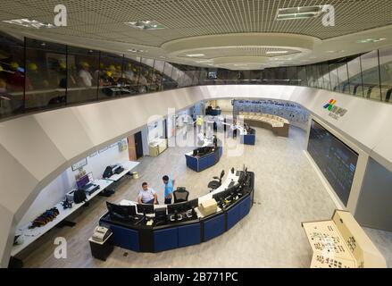 Hydroelectric dam control room interior Stock Photo - Alamy