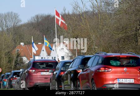 Flensburg, Germany. 14th Mar, 2020. The road at the German-Danish ...