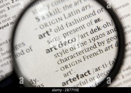 Art deco word or phrase in a dictionary Stock Photo - Alamy