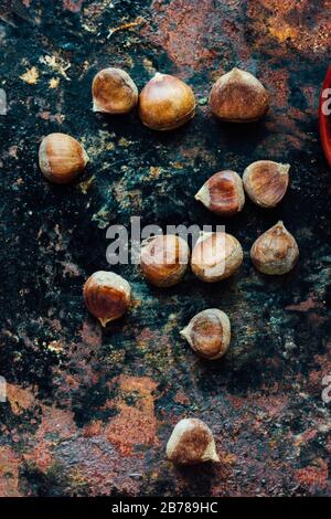 Chestnuts on a flat surface Stock Photo - Alamy