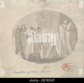 *Execution of Mary Stuart* by George Romney portrays the final moments ...