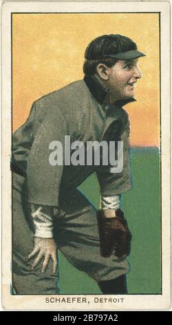 Germany Schaefer, Detroit Tigers, baseball card portrait Abstract ...