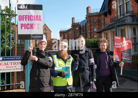 University of Sheffield staff picketing outside the Sir Robert Hadfield ...