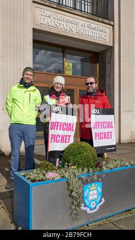 University of Sheffield staff picketing outside the Sir Robert Hadfield ...