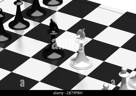 3D chess illustration - knights Stock Photo - Alamy