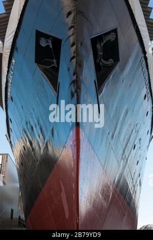 The Hurtigruten ship "Finnmarken", now a museum ship, Stokmarknes ...