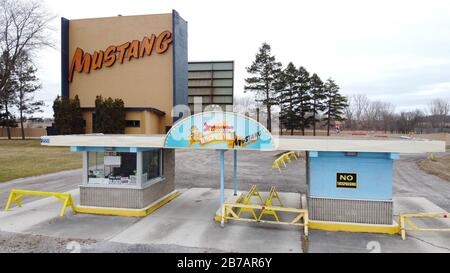 Mustang drive-in London Ontario movie theatre Aerial closed for season ...