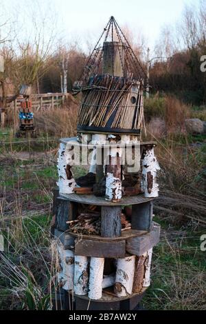 Insect Habitat or Hotel, London Wetland Centre Stock Photo - Alamy