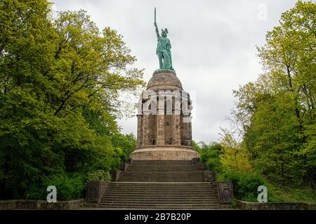 The Hermannsdenkmal (Hermann Monument) near Detmold (North Rhine ...