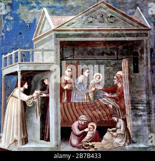 Giotto di Bondone - Birth Virgin Stock Photo - Alamy