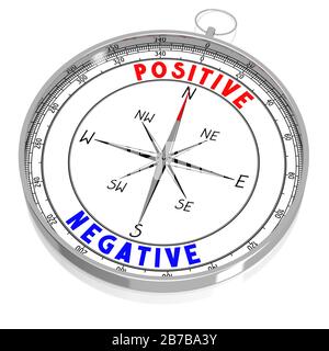 Positive or negative - 3D compass Stock Photo - Alamy