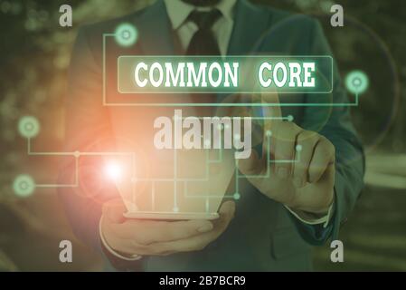 Text sign showing Common Core. Conceptual photo set of academic ...