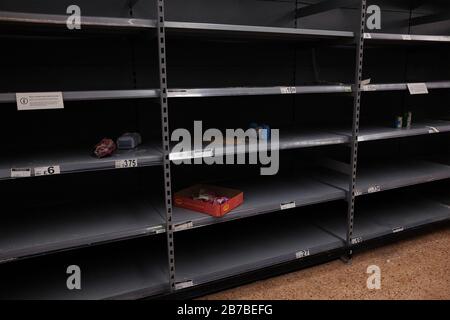 Empty shelves in the rice aisle of an Asda store in London Stock Photo ...