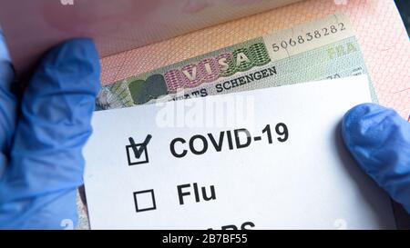 COVID-19 and travel concept, mark of coronavirus PCR testing in tourist ...