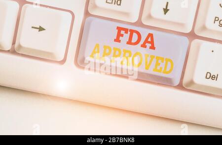 Text sign showing Fda Approved. Business overview FDA agreed the ...