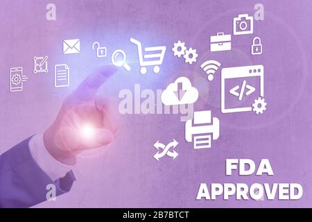 Text sign showing Fda Approved. Business overview FDA agreed the ...