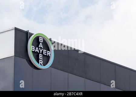 Signage and the logo on the outside of Bayer Australia's headquarters ...