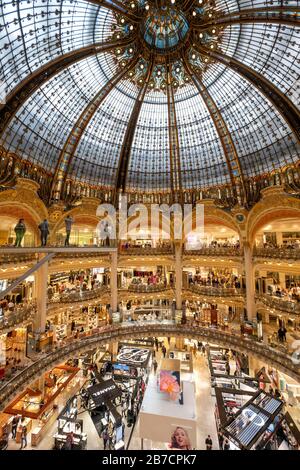 Glasswalk hanging over the atrium of the Galeries Lafayette Paris ...