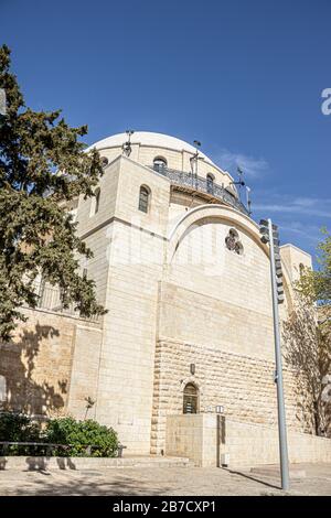 The Hurva Synagogue, located in the Old City of Jerusalem, an important ...