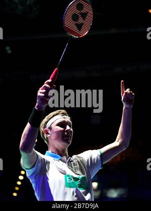 Denmark's Viktor Axelsen celebrates winning final of the Men's singles ...