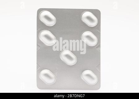 Three Sleeves of white medical tablets and a number of loose Tablets ...