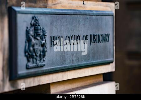 Sign outside High Court of Justiciary, supreme criminal court in ...