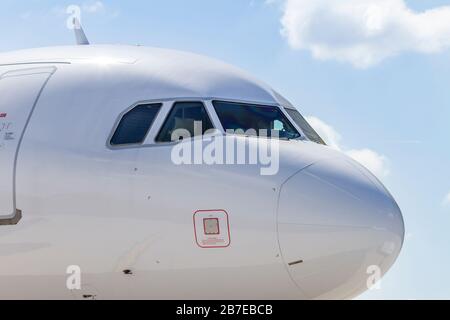 Close up of an Airbus A320 jetliner nose Stock Photo - Alamy