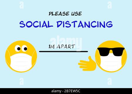 Self isolation Coronavirus, covid19, emoji with virus sneezing with ...