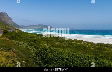 Ocean road M6 leading to the Cape peninsula with spectacular view of ...