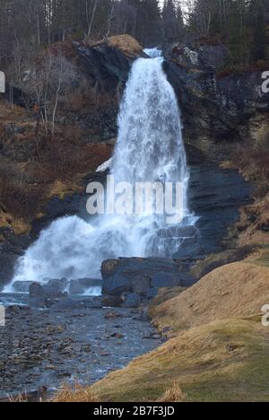 Steindalsfossen, waterfall, Norheimsund, Norway Stock Photo - Alamy
