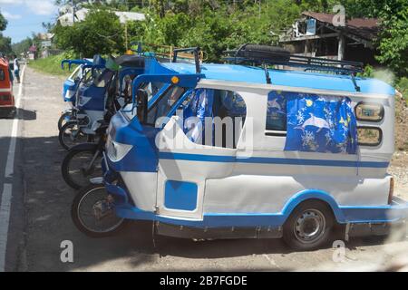 An improvised vehicle used for public transport in the Philippines ...