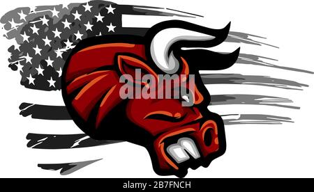 Angry mad bull bursting through wall vector Stock Vector Image & Art ...