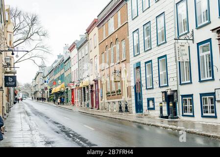 QUEBEC CITY, CANADA - dec, 2019 The ancient architecture of Quebec City ...