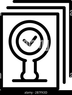 Document check icon. Approval papers symbol. Contract sign Vector ...
