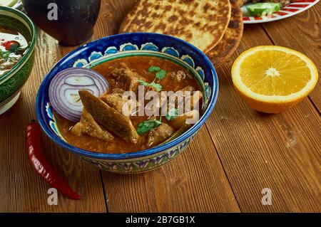 Nihari Ghost, stew of slow-cooked meat mainly shank meat of beef or ...