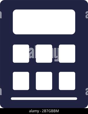Calculator math device silhouette style icon, Simple black and white ...