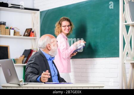 Regular school lesson. Tips for successful lesson. Teacher and student ...