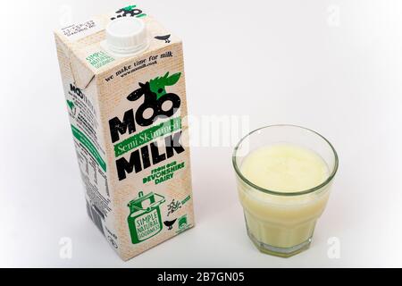 carton of long life skimmed milk Stock Photo - Alamy