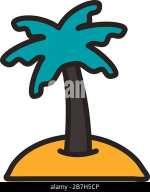 Trees line and fill style icon design, Nature plant season environment ...