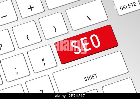 Computer keyboard with seo word key Stock Photo - Alamy