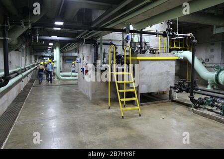 Hydroelectric dam control room interior Stock Photo - Alamy