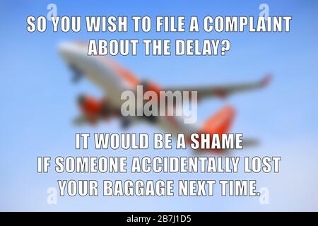 Airline logic funny meme for social media sharing. Airline delay joke ...