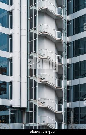Abstract Structure of Steel Stairs and Glass Building, A bold ad photo ...