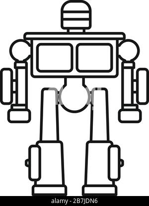 Toy robot transformer icon. Outline toy robot transformer vector icon ...